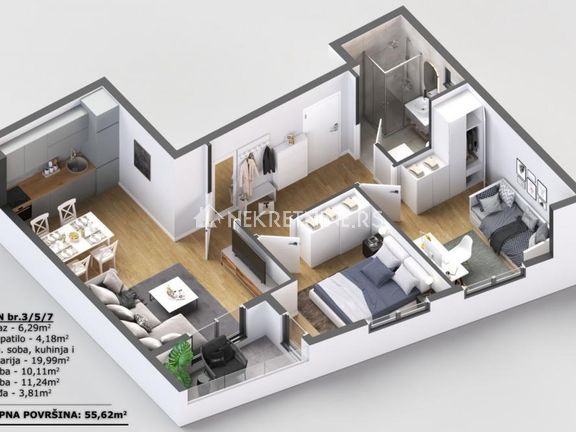 LUX 2.5 Novogradnja 55m2 ID#1021