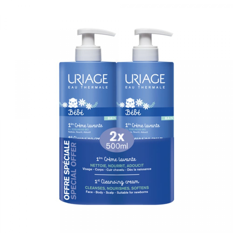 Uriage Bebe Creme Lavante - krema za kupanje 2x500ml