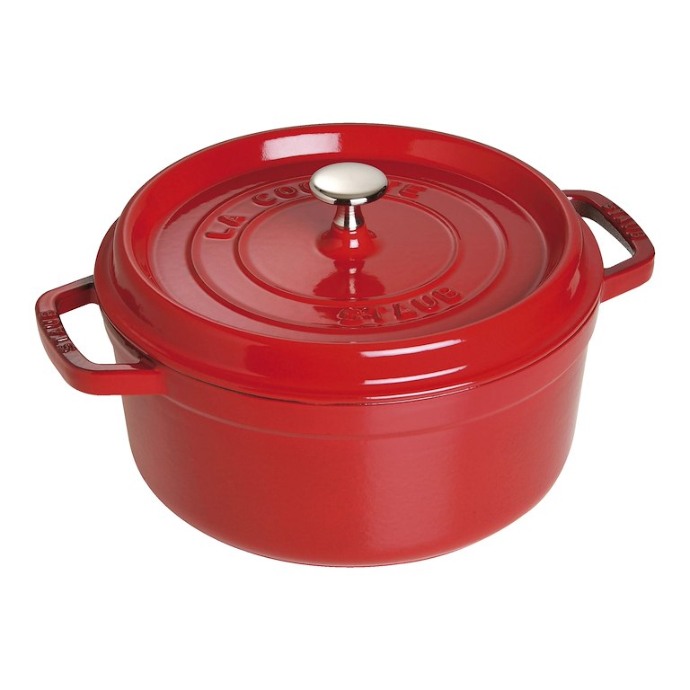 Staub La Cocotte 24 cm Cherry gusana šerpa sa poklopcem