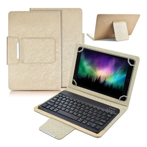 Maska sa Bluetooth Tastaturom Leather za Tablet 10"" Univerzalna zlatna
