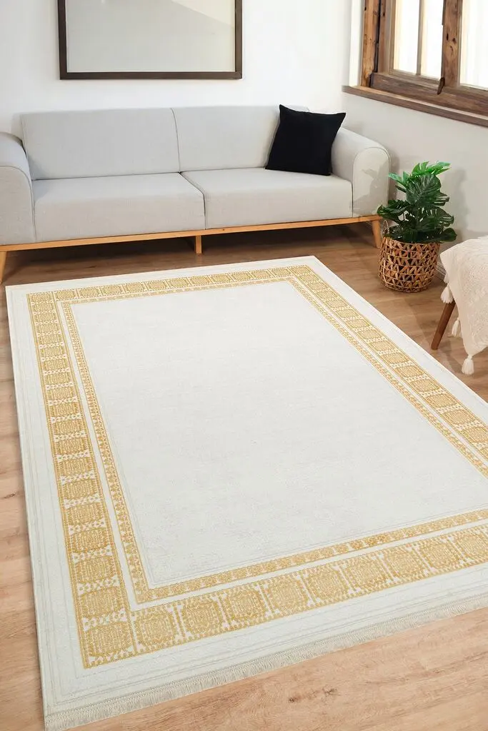 Conceptum Hypnose Tepih Cunda Cn004, 80x150 cm, Zlatno-bele boje