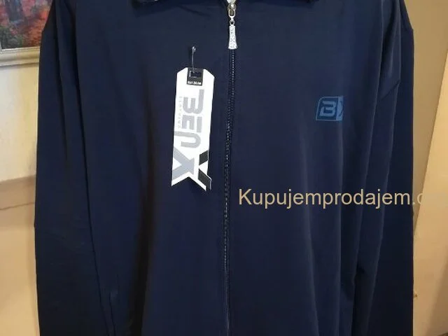 Kvalitetan muski pamucni duks sa kragnom Benx Veliki broj 5XL Teget