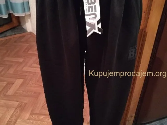 Kvalitetna muska pamucna trenerka donji deo Benx Crna 4XL 5XL
