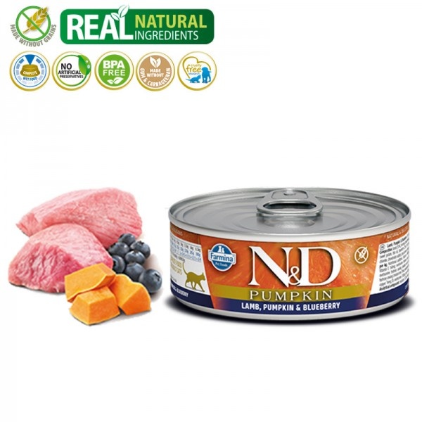 N&D Vlažna hrana konzerva Cat Pumpkin Lamb&Pumpkin&Blueberry 80g