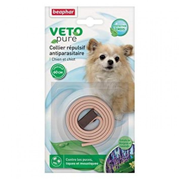 Beaphar Veto pure dog Neem beige - Ogrlica za pse protiv buva, krpelja i komaraca (bež boja)