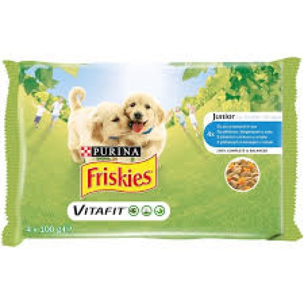 Friskies Multipack Vlažna hrana za štenad JUNIOR Piletina i šargarepa u sosu 4x100g