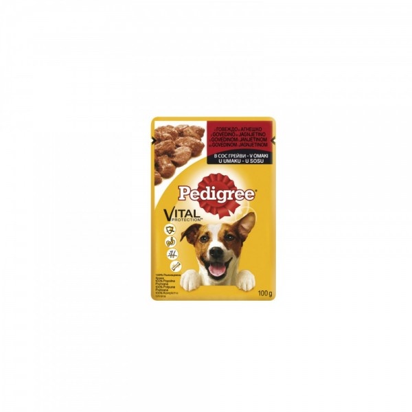 Pedigree Vlažna hrana kesica Adult govedina i jagnjetina 100g