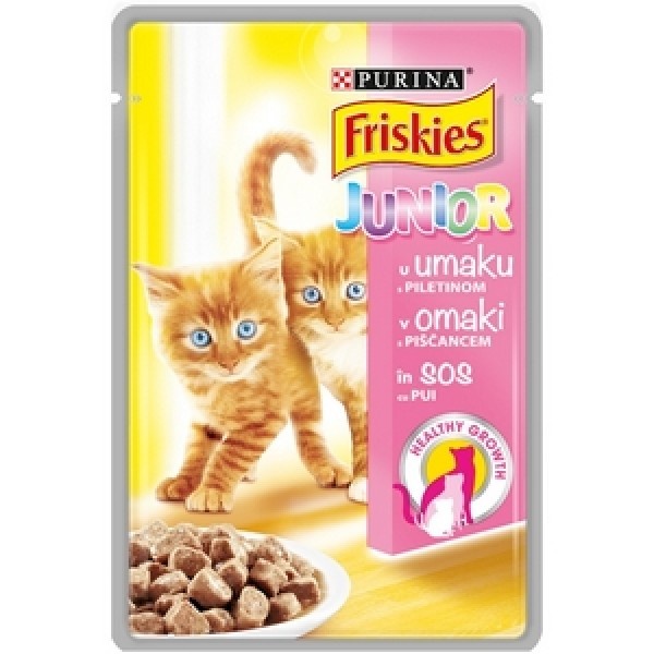 Friskies Delices Vlažna hrana Kesica za mačiće JUNIOR s piletinom i šargarepom u sosu 100g