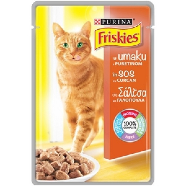Friskies Delices Vlažna hrana Kesica za mačke Adult s ćuretinom u sosu 100g