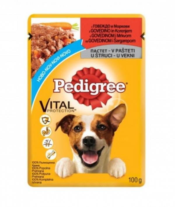 Pedigree Vlažna hrana kesica govedina i šargarepa u vekni 100g