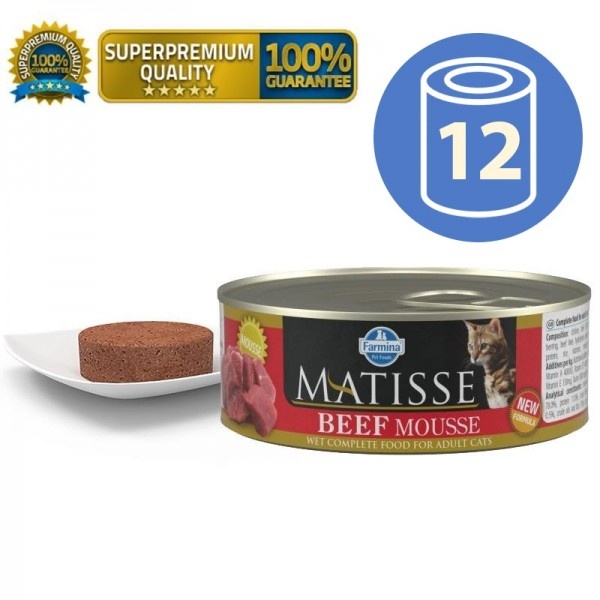 Matisse Cat Mousse Vlažna hrana Beef 85g x 12kom pakovanje