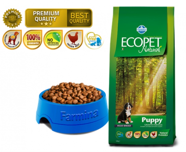 Ecopet Suva hrana Natural High Premium Puppy Maxi 10kg+2kg Gratis
