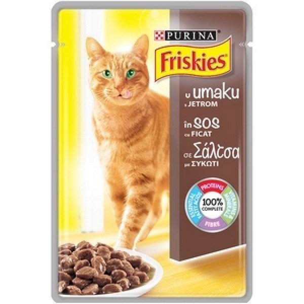 Friskies Delices Vlažna hrana Kesica za mačke Adult s džigericom u sosu 100g