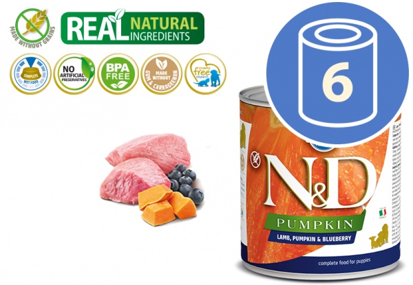 N&D Vlažna hrana Can Dog PM Puppy Lamb&Pumpkin&Blueberry 285g x 6kom pakovanje