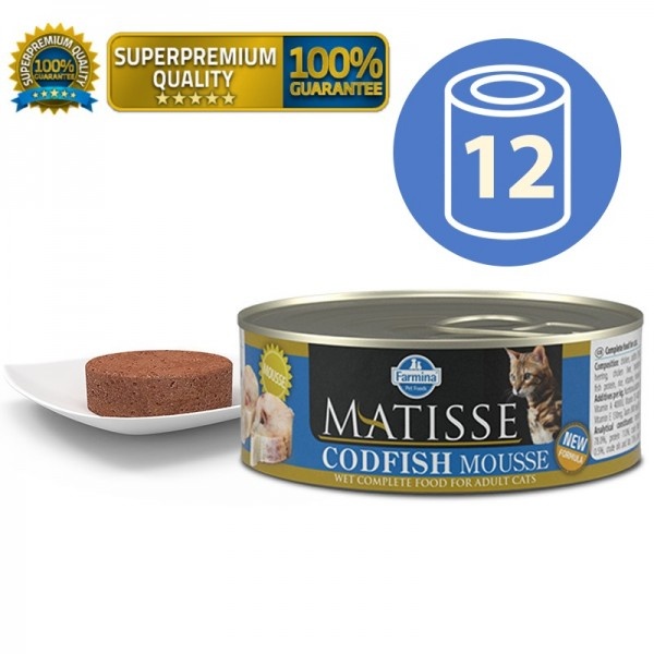 Matisse Cat Mousse Vlažna hrana Codfish 85g x 12kom pakovanje