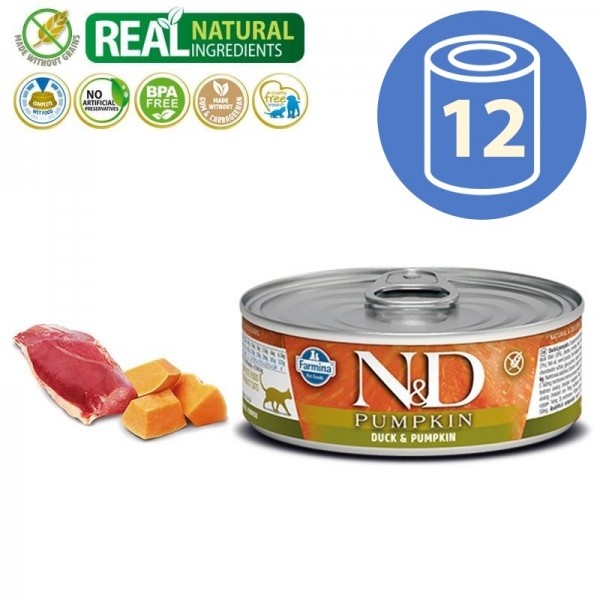 N&D Vlažna hrana Can Cat PM Duck&Pumpkin 80g x 12kom pakovanje