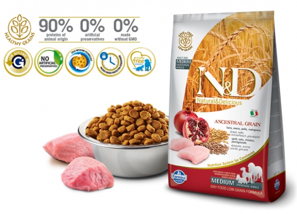 N&D Suva hrana LG Medium Adult Chicken&Pomegranate 800 g