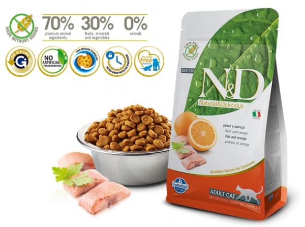 N&D Suva hrana Cat Grain Free Adult Fish&Orange 300g