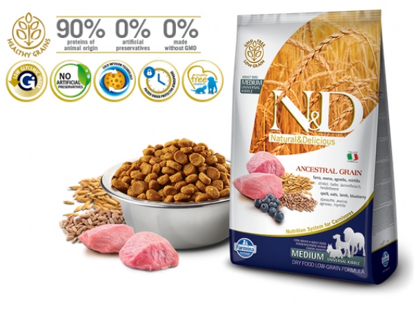 N&D Suva hrana LG Medium Adult Lamb&Blueberry 2,5 kg