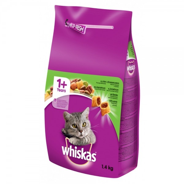 Whiskas Briketi Adult Suva hrana jagnjetina, šargarepa i kroketi 1.4 Kg