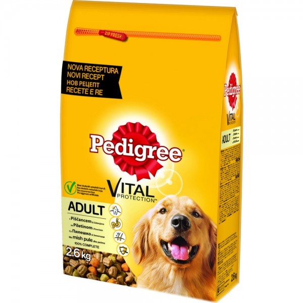 Pedigree Suva hrana Adult živina i povrće 2.6 Kg