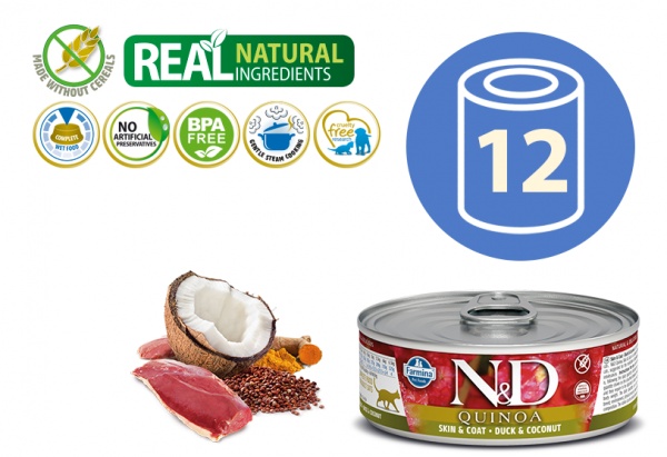 N&D Vlažna hrana Can Cat Quinoa Duck&Coconut 80g x 12kom pakovanje