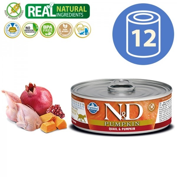 N&D Vlažna hrana Can Cat PM Quail&Pumpkin 80g x 12kom pakovanje