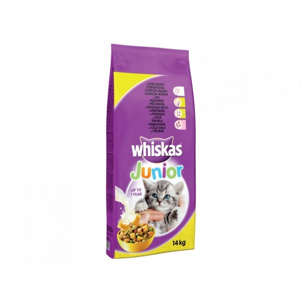 Whiskas Suva hrana Junior piletina mini kroketi 14 Kg