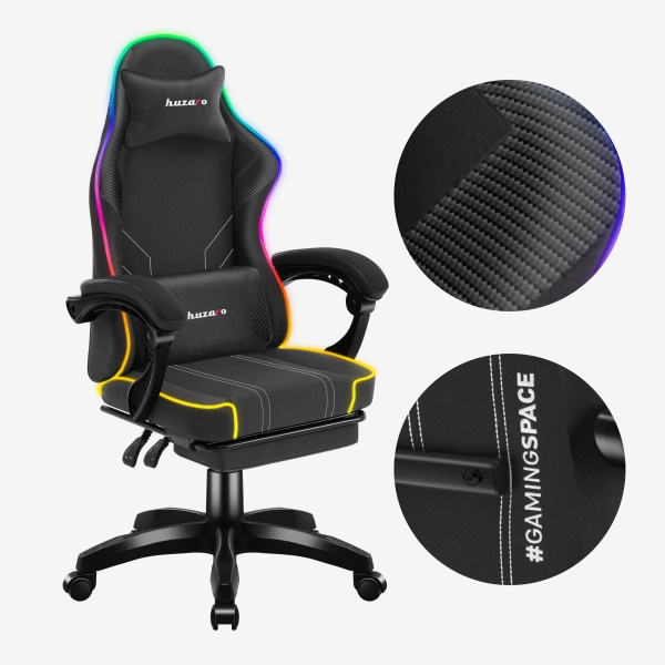 Gejmerska stolica Huzaro Force 3.7 RGB Black