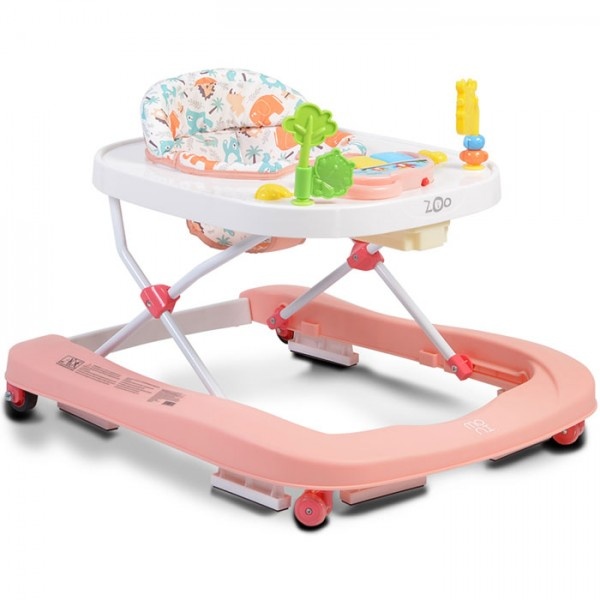 Dubak-guralica za bebe "ZOO" 2in1 Pink