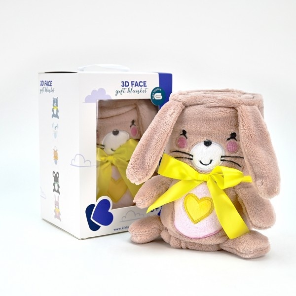 KikkaBoo ćebence za bebe sa 3D vezom 75x100 PINK BUNNY