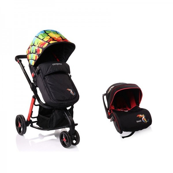 Kolica za bebe "Sarah" 2 u 1 Colorful, set sa autosedištem