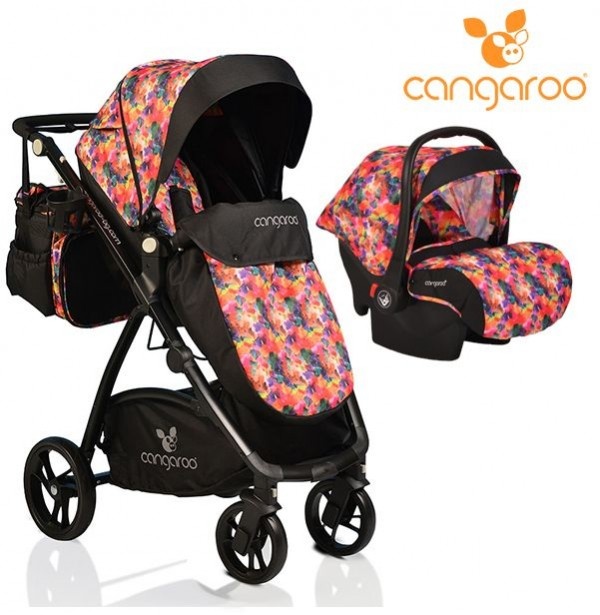 Kolica za bebe "Stefanie" 2 u 1 Colorful, set sa autosedištem
