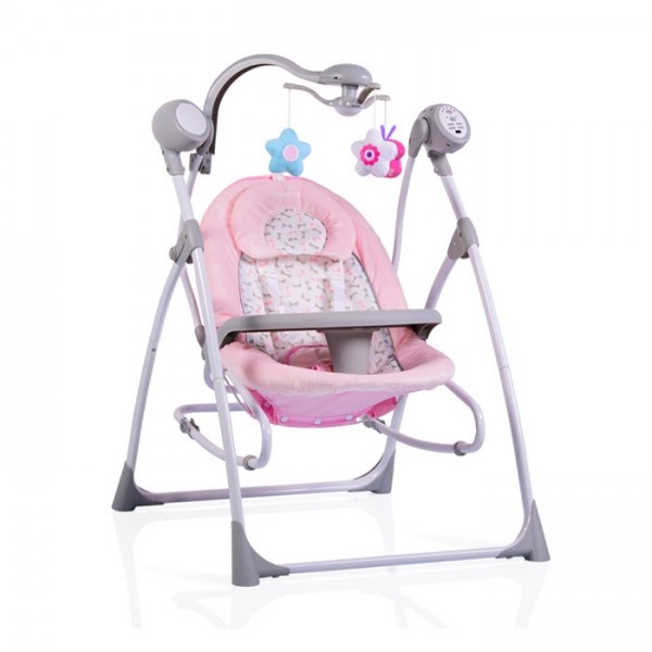 Ljuljaška - Majčino krilo za bebe "Swing Star" Pink 2 in 1 sa daljinskim upravljačem