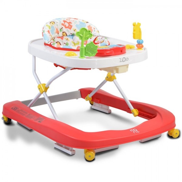 Dubak-guralica za bebe "ZOO" 2in1 Crvena
