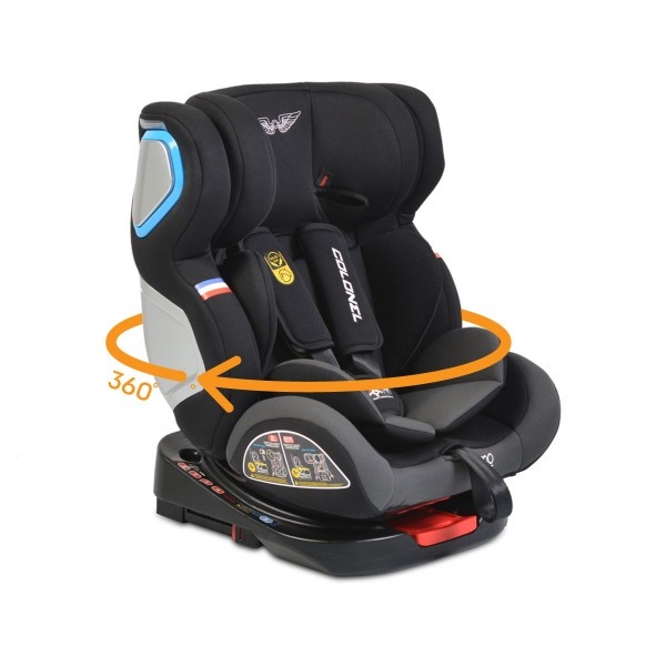 Autosedište za decu Colonel tamno sivo, sa isofix-om 0-36kg