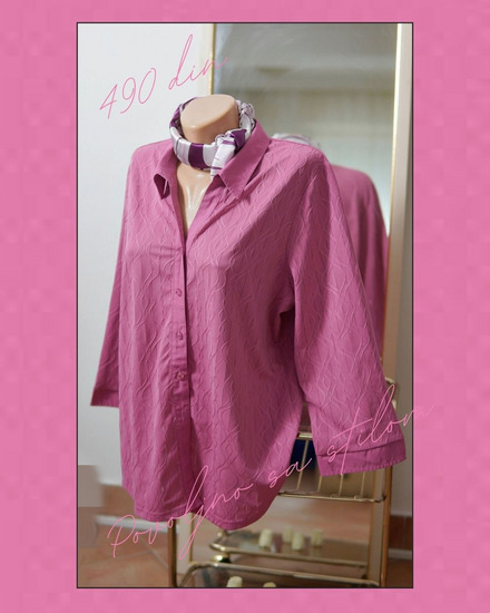 3.4. Elegantna ciklama košulja 3/4 rukavi XL