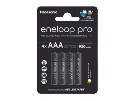 PANASONIC Eneloop pro AAA/4B 930mAh black BK-4HCDE/4CP