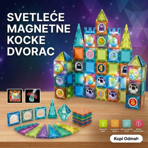 Svetleće magnetne kocke dvorac