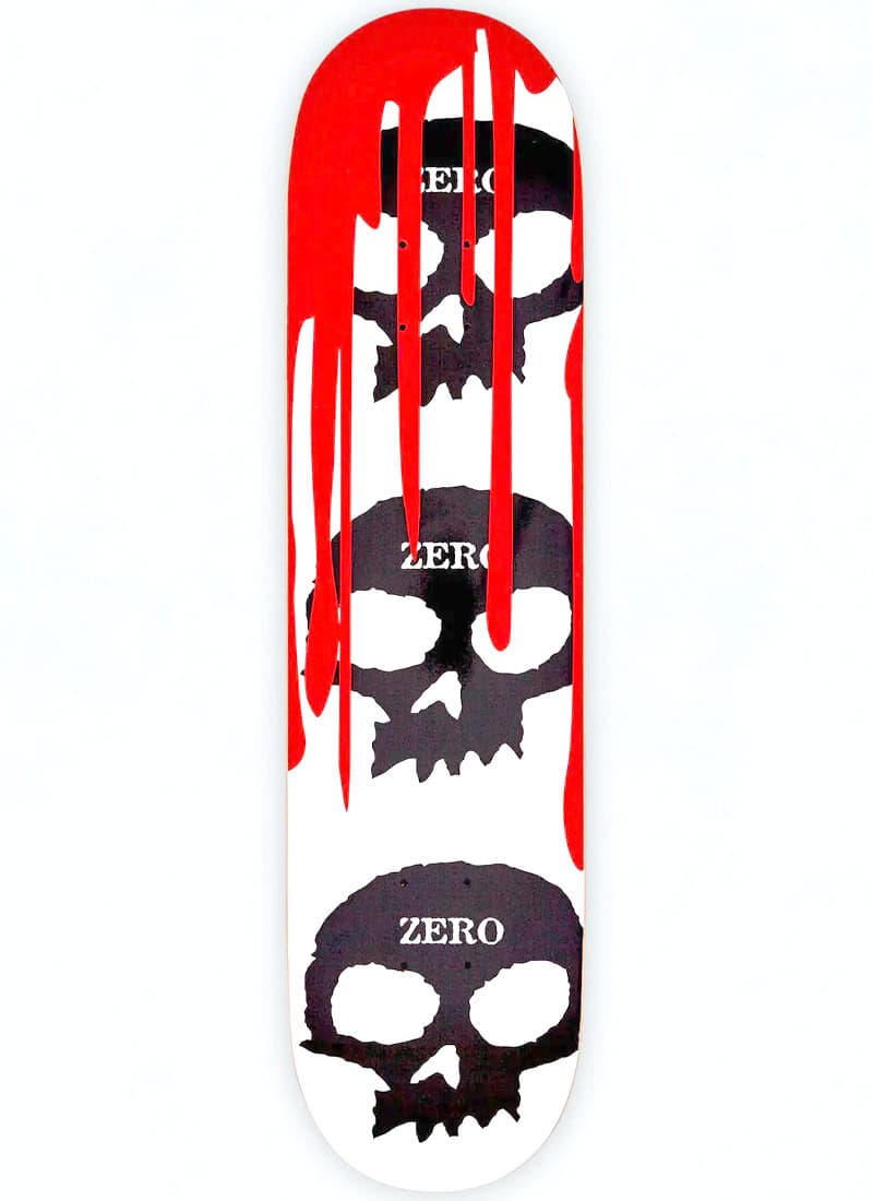Deck Zero Team 3-Skull Blood White 7.8
