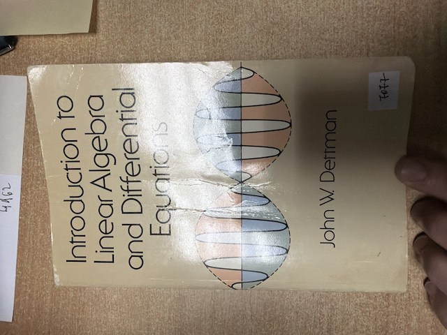 john w.dettman linear algebra and differential equation