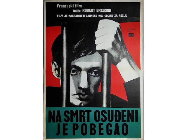 NA SMRT OSUDJENI JE POBEGAO - FILMSKI PLAKAT