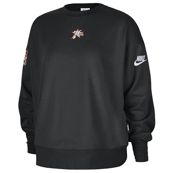 WMNS NBA PHILADELPHIA 76ERS HARDWOOD CLASSICS PHOENIX FLEECE PREMIUM CREWNECK SWEATSHIRT 'BLACK'