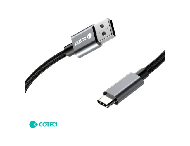 Coteci kabl za telefon 60W 10Gbps USB A (muški) na USB C (muški) 2m crni