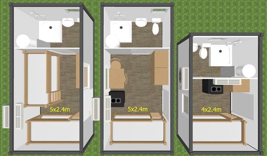 Kontejner radnički, dimenzije od 4x2 4m do 8x2.4m