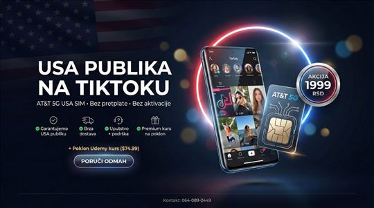 Akcija! - USA Američka Sim Kartica TikTok, + KURS