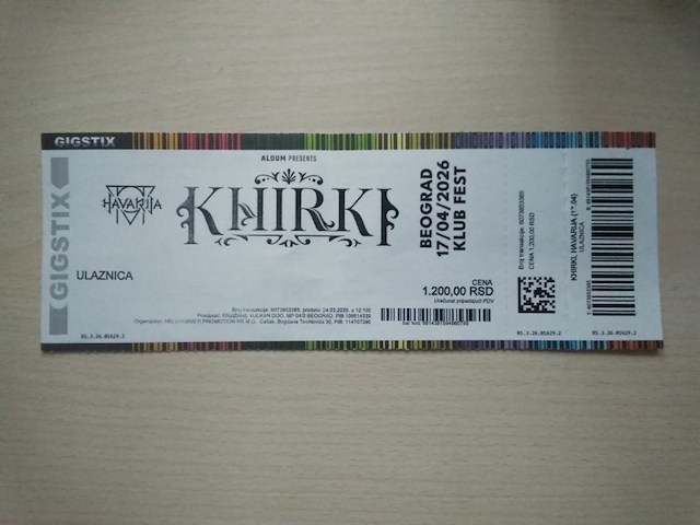 Ulaznica KHIRKI 17.04.2026.