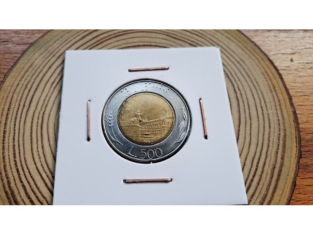 ITALIJA 500 LIRA 1992 GODINA BIMETAL