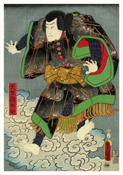 Glumac Ichikawa Ichizō u predstavi Soga klan osvaja Japan (1857)