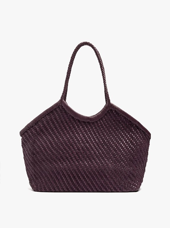 WOVEN LEATHER SHOPPER BAG